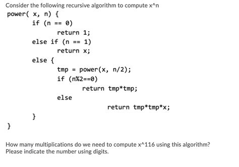 Solved Consider The Following Recursive Algorithm To