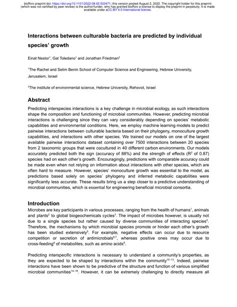 Pdf Interactions Between Culturable Bacteria Are Predicted By