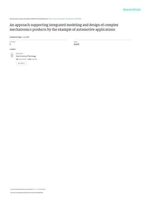 2018 Integrated Modelling And Design Of Complex Mechatronics Products