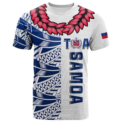 Toa Samoa Rugby T Shirt Siamupini Ula Fala White Lt13 Polynesian Pride