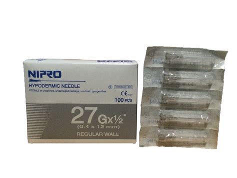 Nipro เข็มฉีดยา ขนาด 27g X 1 2 นิ้ว ซอง