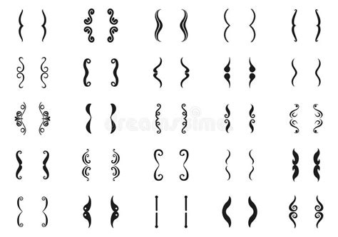 Curly Braces Black Icons Set Text Brackets Abstract Stock Vector