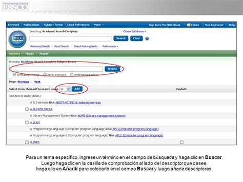Support.ebsco.com Búsqueda básica en Bases de Datos EBSCO para bibliotecas académicas Tutorial ...