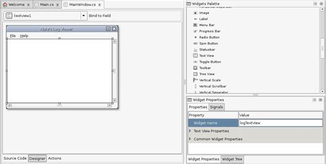 Stetic GUI Designer MonoDevelop