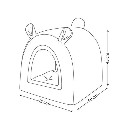 خانه سگ و گربه از جنس مخمل نرم مدل خرسی رنگ صورتی نیناپت ابعاد 45x50x45