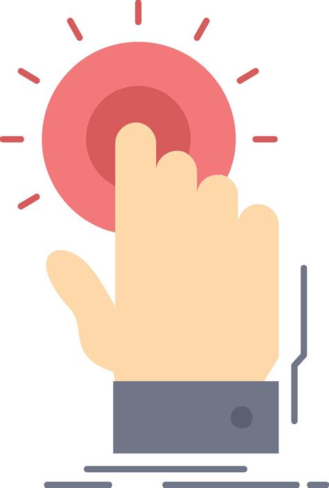 Touch Click Hand On Start Flat Color Icon Vector 13169236 Vector Art At Vecteezy