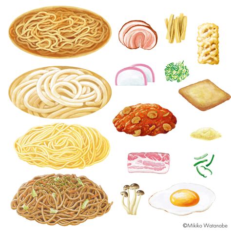 食べ物 料理イラスト 幼児 絵本 教材 リアル系 手描き イラストレーター わたなべみきこ