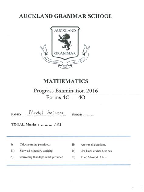 2016 F4 Term 1 Mathmatics Exam Ms Pdf