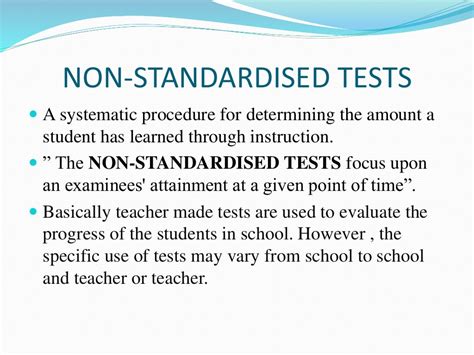 Standardized And Non Standardized Tests 1