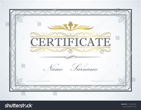 Vektor Stok Certificate Border Frame Template Guide Design Tanpa