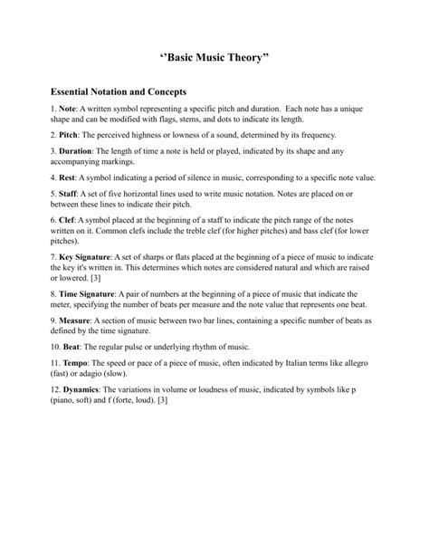 basic music theory essential notation and concepts