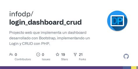 github infodp login dashboard crud proyecto web que implementa un