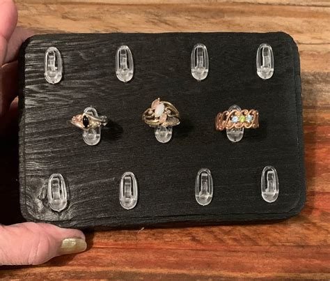 Mooca Lightweight Wooden Ring Display Tray With 11 Acrylic