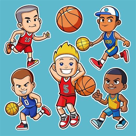 Cartoon Basketbalteam 3 Maal 2 Broers In Basketbalteam Giants