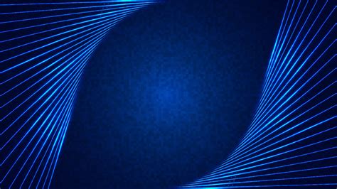 Abstract Technology Concept Glowing Blue Neon Lines With Lighting Effect On Dark Blue Background