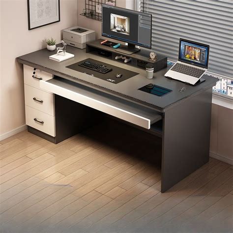Efficient Computer Desk With Keyboard Holder Lockable Drawer And Integrated Cable Management