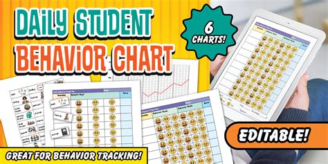 Editable Daily Behavior Chart And Behavior Tracking Graph