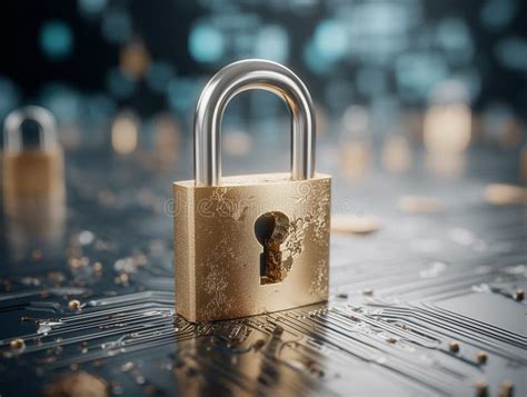 Digital Padlock Symbolizing Cybersecurity And Data Protection In A