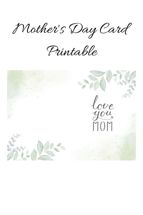 Mothers Day Card Printable Template Printable Calendars At A Glance
