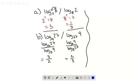 Solveda Find The Values Of Log2 8 And Log8 2 B Find The Values Of