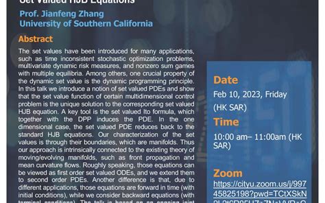 Department Of Mathematics Hong Kong Singapore Joint Seminar Series In Financial Mathematics