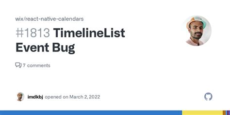 Timelinelist Event Bug · Issue 1813 · Wixreact Native Calendars · Github