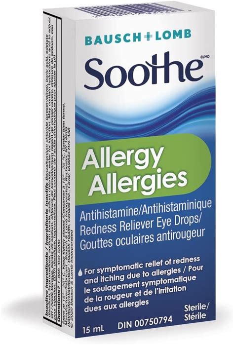 Soothe Allergy Eye Drops Antihistamine And Redness Reliever Eye Drops