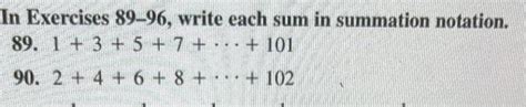 solved in exercises 89 96 write each sum in summation