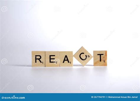 React Word On Wodden Cubes Web Concept Stock Image Image Of Cube