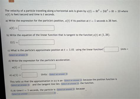 solved the velocity of a particle traveling along a