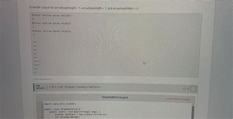 Solved LAB Program Drawing A Half Arrow Ipeciffed Chegg