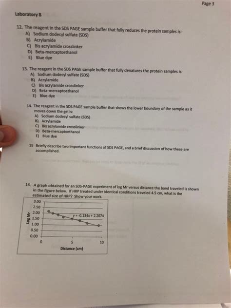 Solved Page 3 Laboratory 8 12 The Reagent In The SDS PAGE Chegg Com