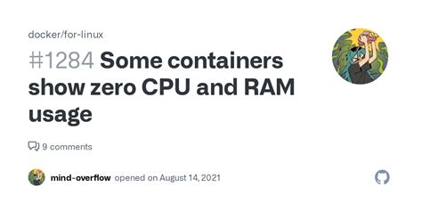 Some Containers Show Zero Cpu And Ram Usage Issue Docker For Linux Github