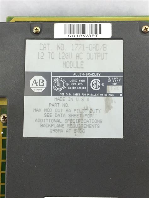 Allen Bradley 1771 Oad B Ac Output Module Oad01revb9330f0 H64
