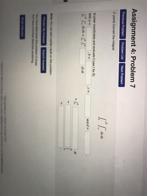 solved assignment 4 problem 7 previous problem problem list