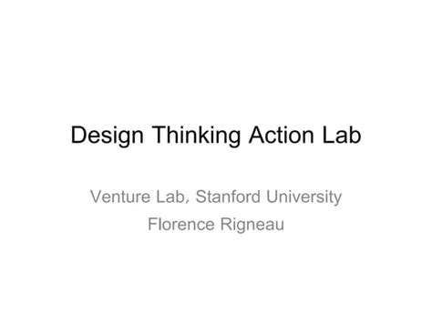 Design Thinking Action Lab Ppt