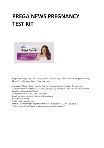 Prega News Pregnancy Test Kit At Rs 50piece Pregnancy Kit In New Delhi Id 2852624184633