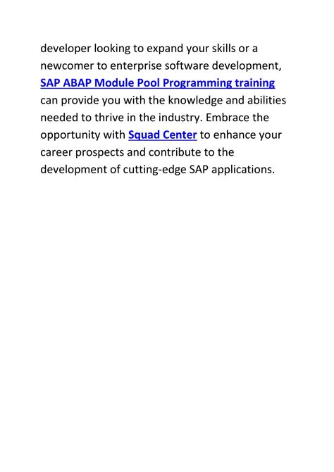 ppt sap abap module pool programming enhancing skills for enterprise software development