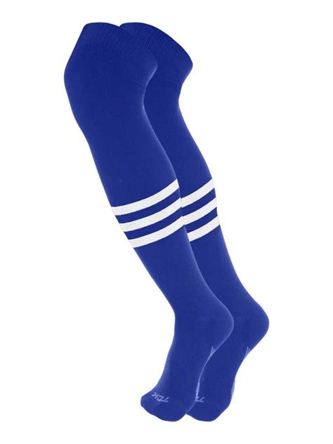 Tck Striped Over The Knee Baseball Sock Aurora King Royal