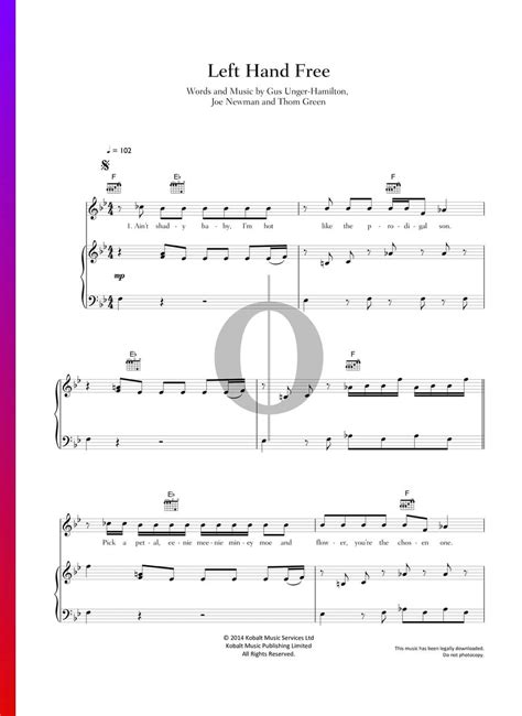 Left Hand Free Alt J Piano Sheet Music Oktav