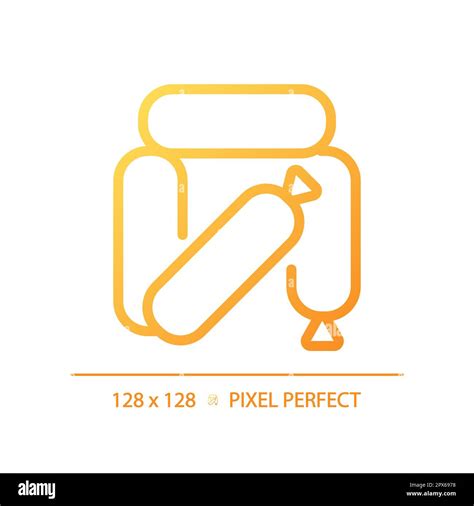 Sausage Pixel Perfect Gradient Linear Vector Icon Stock Vector Image And Art Alamy