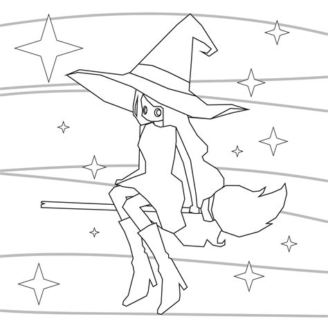 Halloween Witch Coloring Pages Free Printable Templates