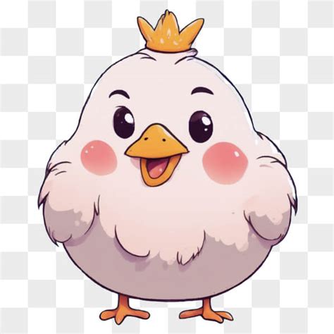Download Happy Cartoon Chicken With Crown Cartoons Online Creative