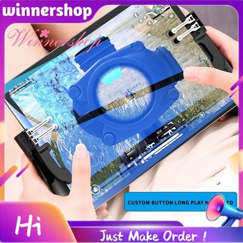 For PUBG Controller Six Finger Pubg Mobile Trigger Gamepad Grip L R Fire Button Joystick For