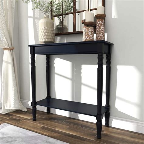 Reviews For Litton Lane 32 In Black Rectangle Wood Traditional Console