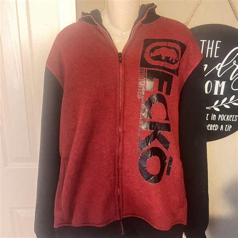 Ecko Ulntd Red And Black Hoodie Size Large Great Depop