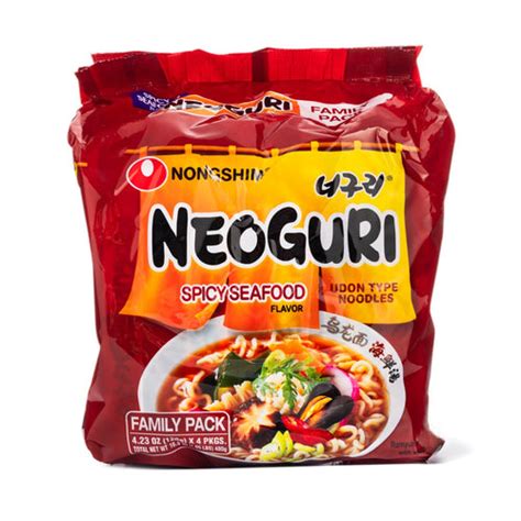 Nongshim Neoguri Instant Spicy Seafood Udon Noodles 423oz 4pk Arcaera