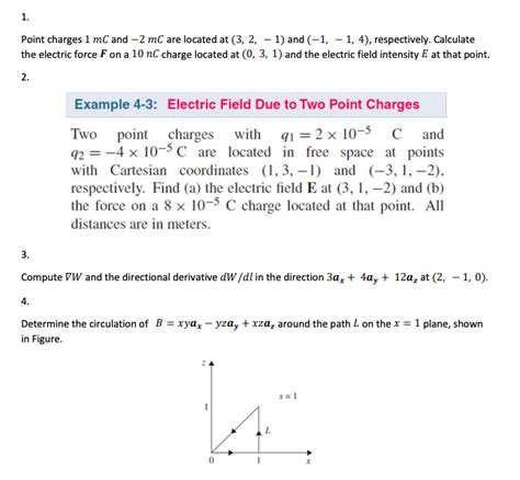 solved point charges 1mc and −2mc are located at 3 2 −1