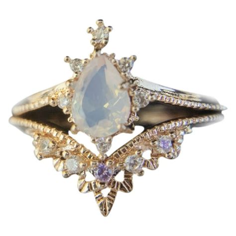 Rings For Women Retro Persian Lace Model Set Ring Female Plated Gilding ...