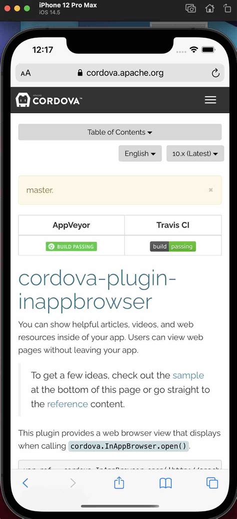 InAppBrowser BUG Does Not Display Correctly In IOS Location Bar Transparent And Safe